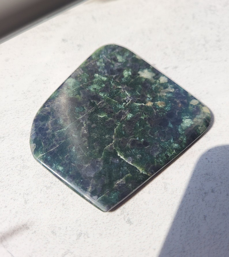 Serpentine Rock Slab Plate 34g Blue Green Natural Mineral Dark Green BC ...
