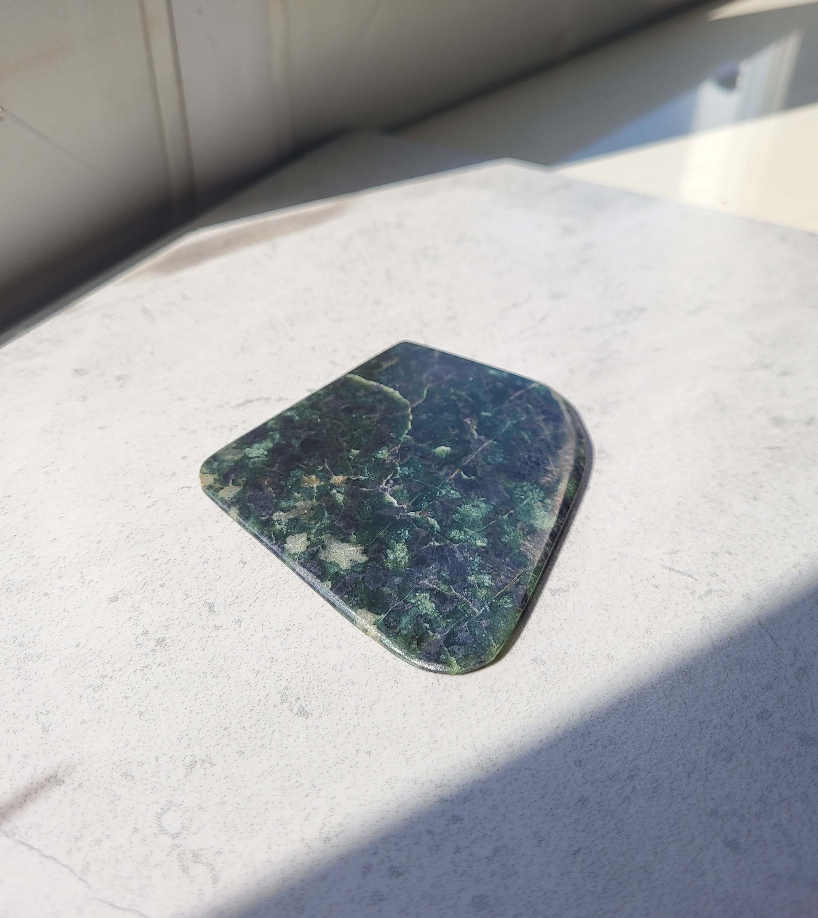 Serpentine Rock Slab Plate 34g Blue Green Natural Mineral Dark Green BC ...