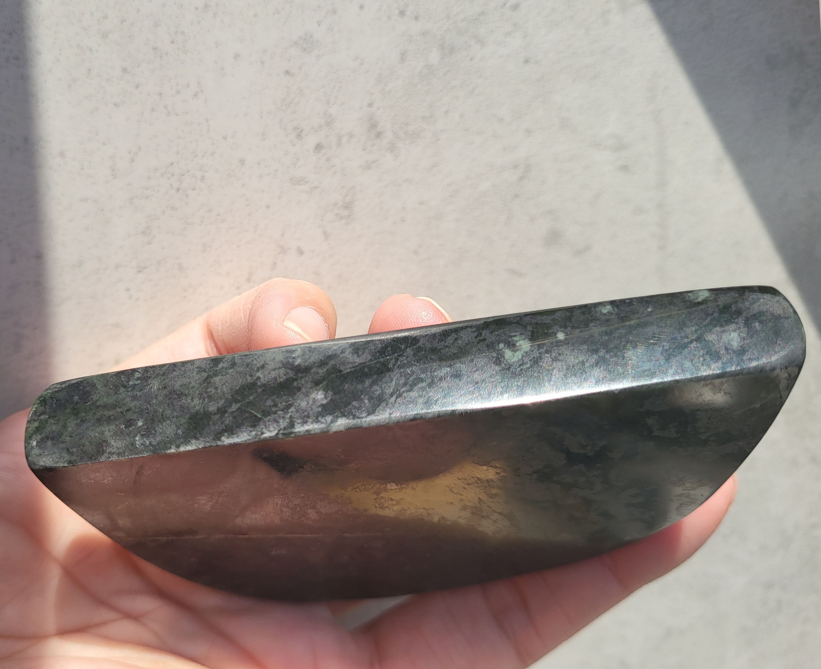 BC Canadian Nephrite Jade Slice Slab 179g, 100% Natural Real Dark Green ...