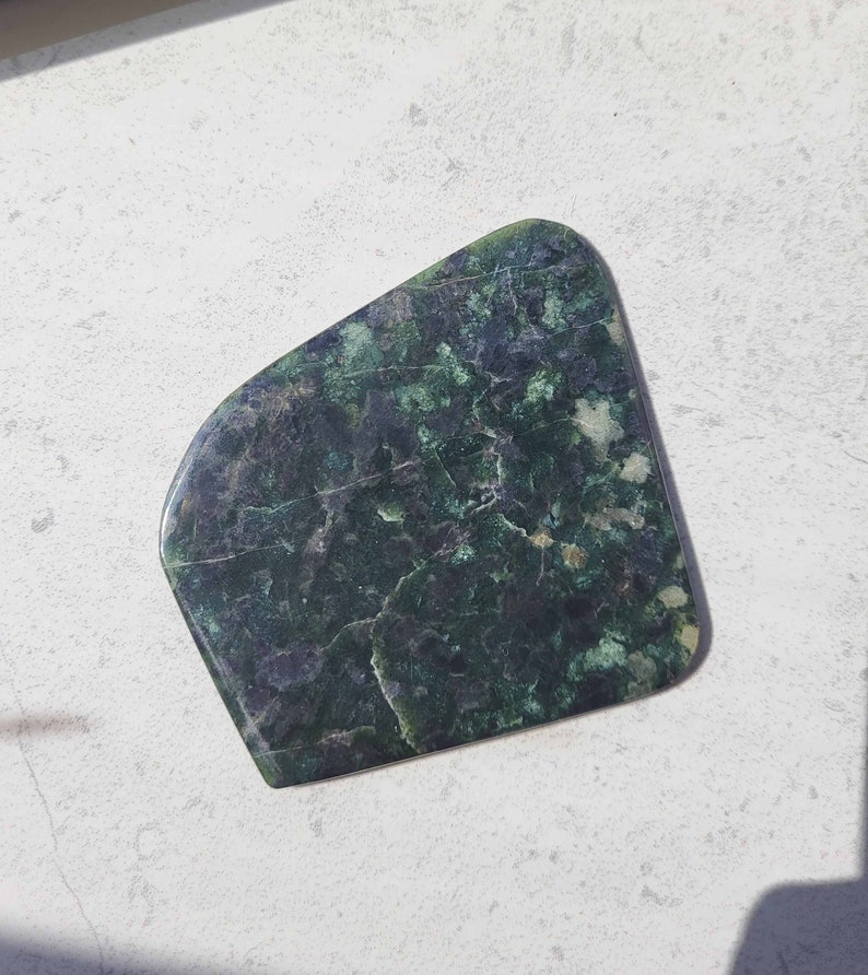 Serpentine Rock Slab Plate 34g Blue Green Natural Mineral Dark Green BC ...
