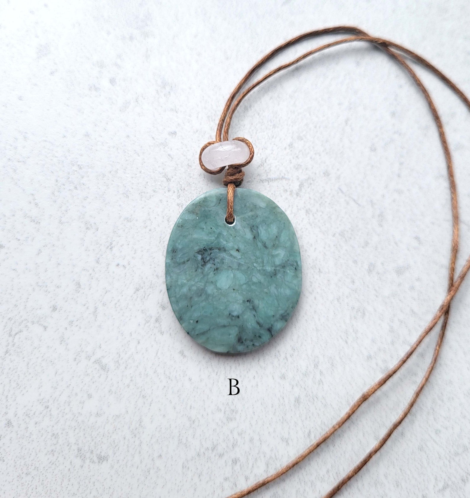 Rare Nephrite Jade Pendant Necklace Natural Teal Blue Green Colour ...
