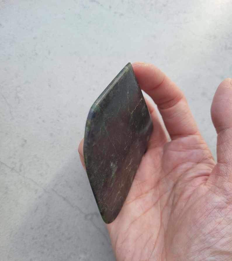 Serpentine Rock Slab Plate 34g Blue Green Natural Mineral Dark Green BC ...