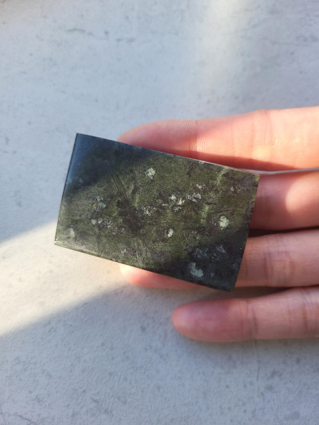 Dark Nephrite Jade Slab 32g Canadian BC Natural Real Rock Polished ...