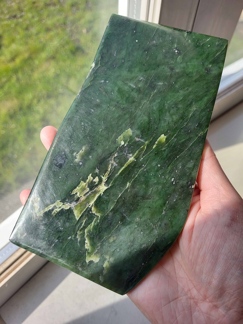 Green Nephrite Jade Slab Slice 240g BC Canada Natural Green Mineral ...