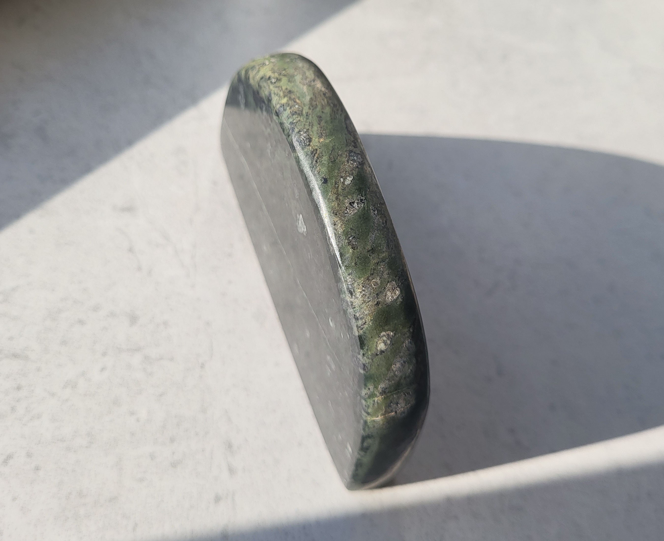 BC Canadian Nephrite Jade Slice Slab 179g, 100% Natural Real Dark Green ...