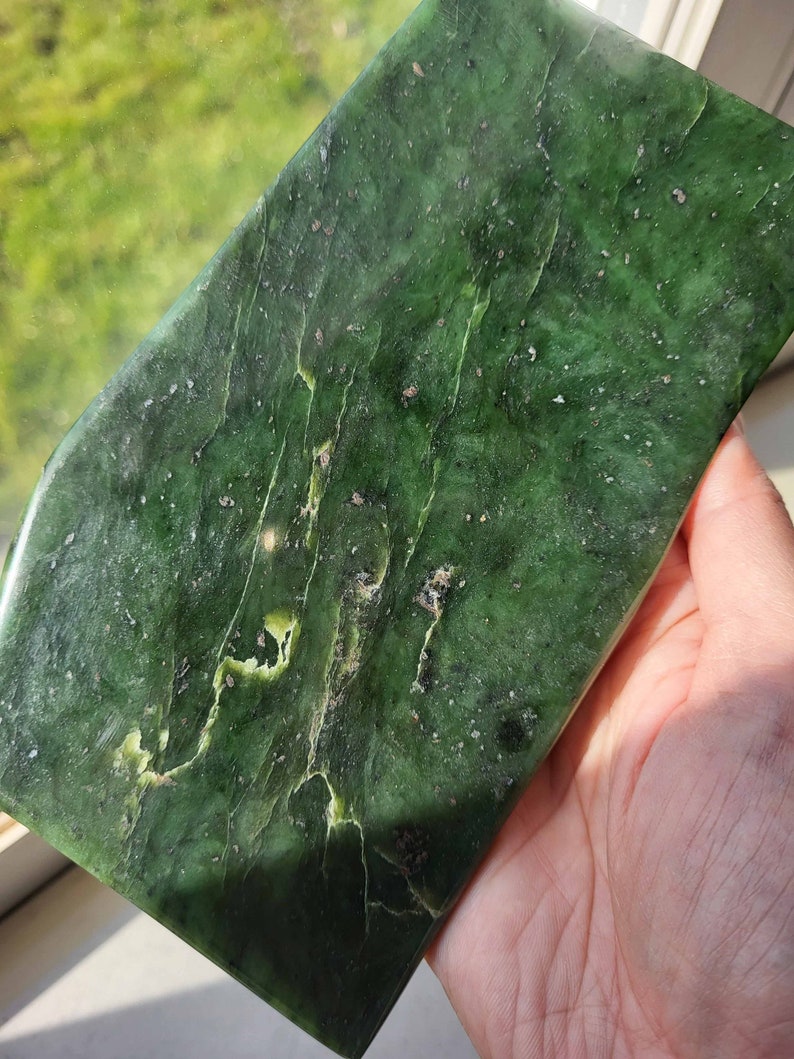 Green Nephrite Jade Slab Slice 240g BC Canada Natural Green Mineral ...