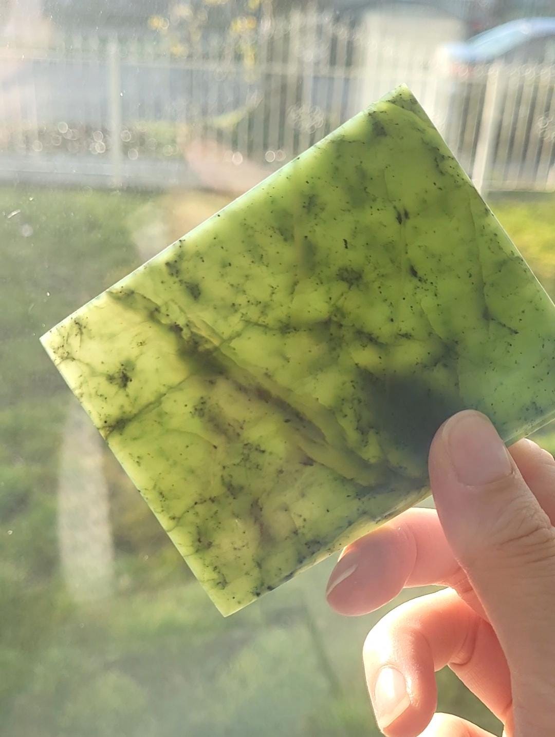 BC Nephrite Jade Slab Genuine Green Gemstone Canadian Rock Raw Jade ...