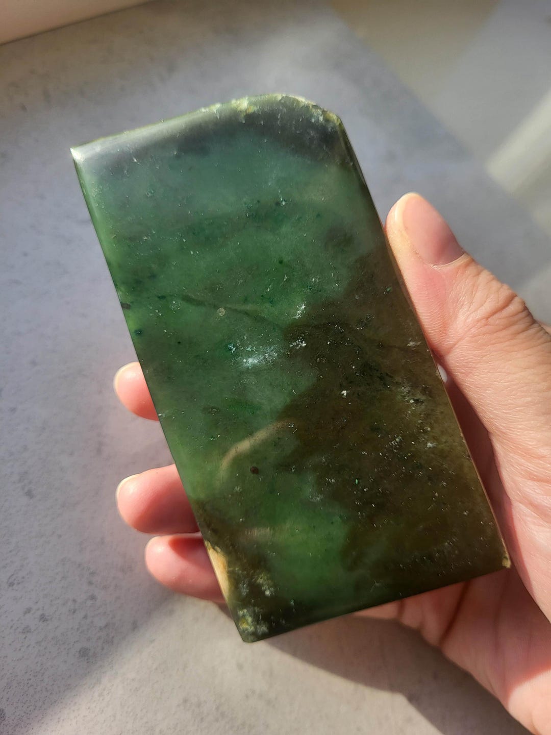 Raw BC Nephrite Jade Slab Authentic Green Jade Canadian Gemstone Jade ...