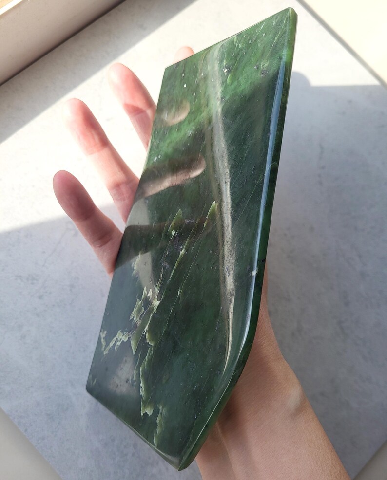 Green Nephrite Jade Slab Slice 240g BC Canada Natural Green Mineral ...