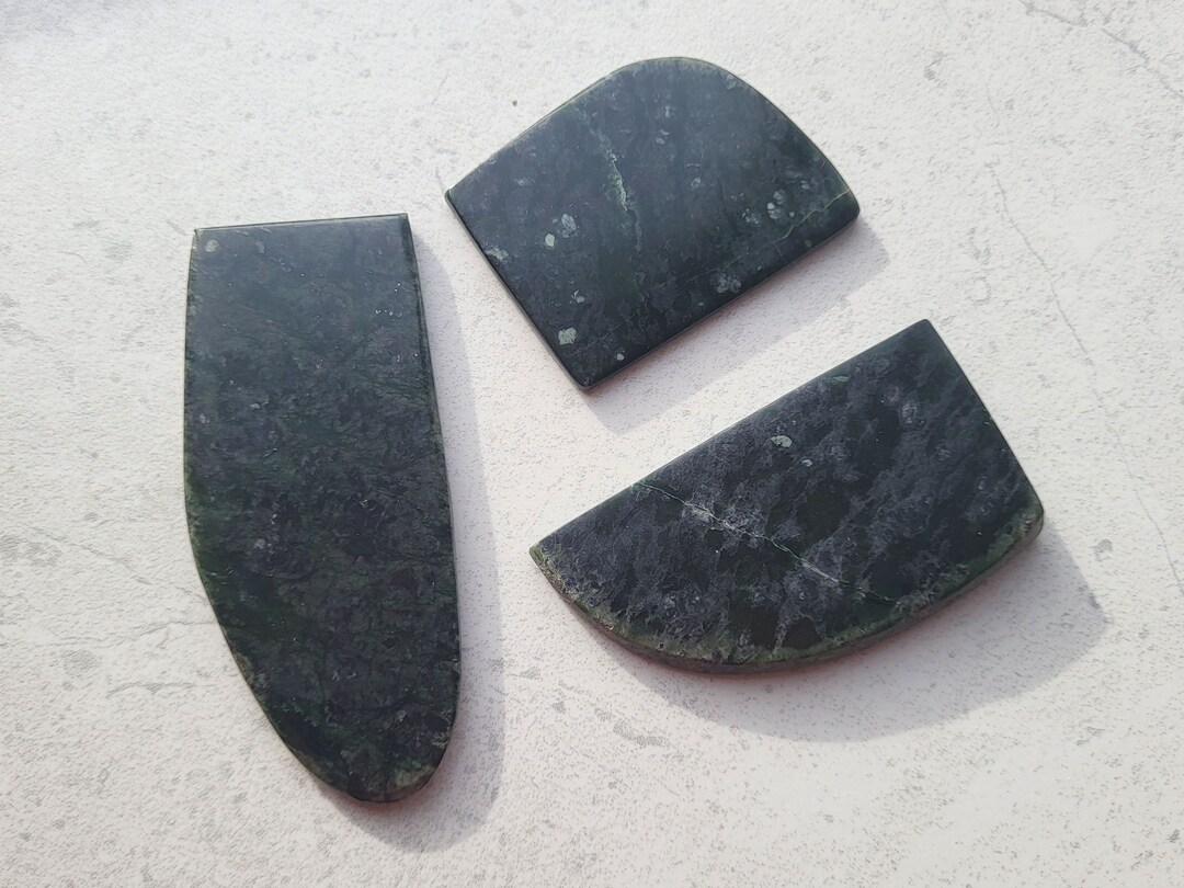 Dark Green Nephrite Jade Cut Slabs, 100% Canadian Natural Real Rock ...