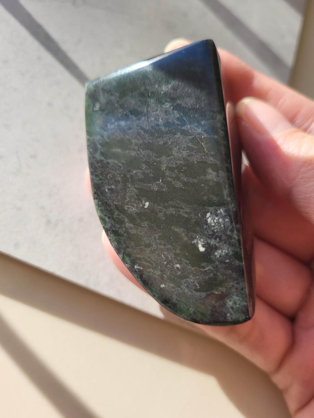 BC Nephrite Jade Freeform 97g Canadian BC Natural Dark Green Rock ...
