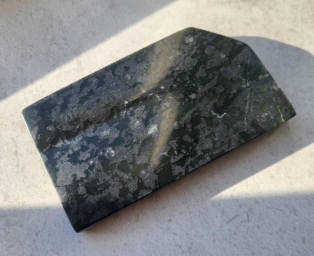Dark Nephrite Jade Slab 134g 100% Natural BC Canada Rock Dark Green ...
