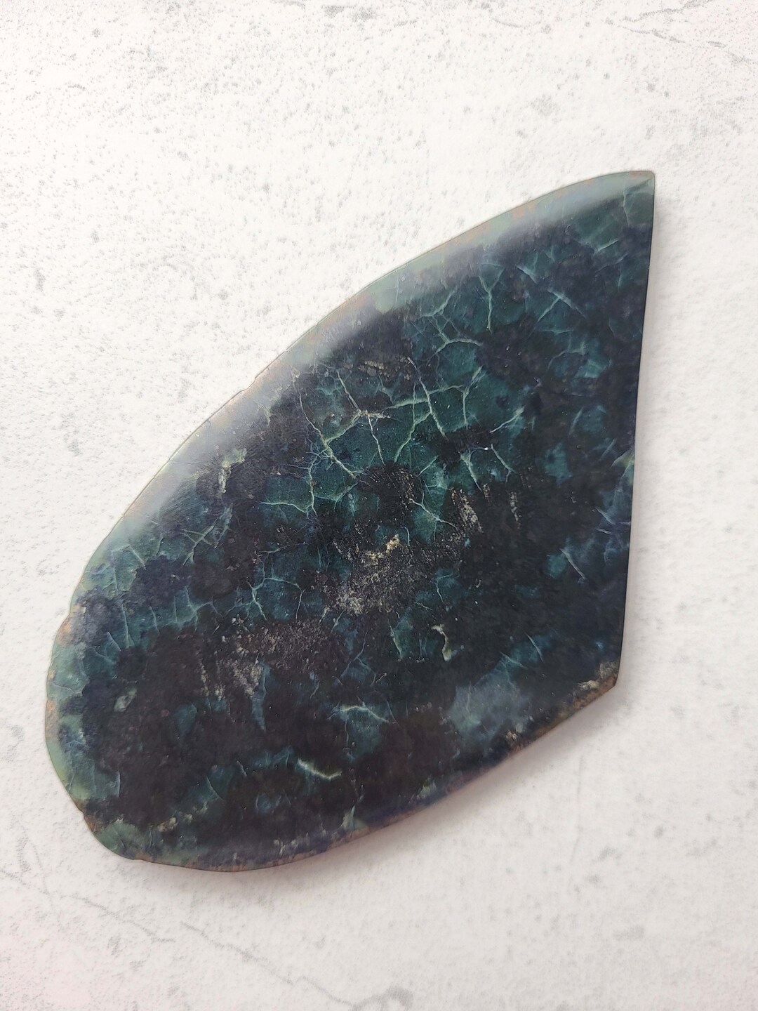 Natural Crackle Serpentine Slab Mineral Plate 108g Blue Dark Green BC ...