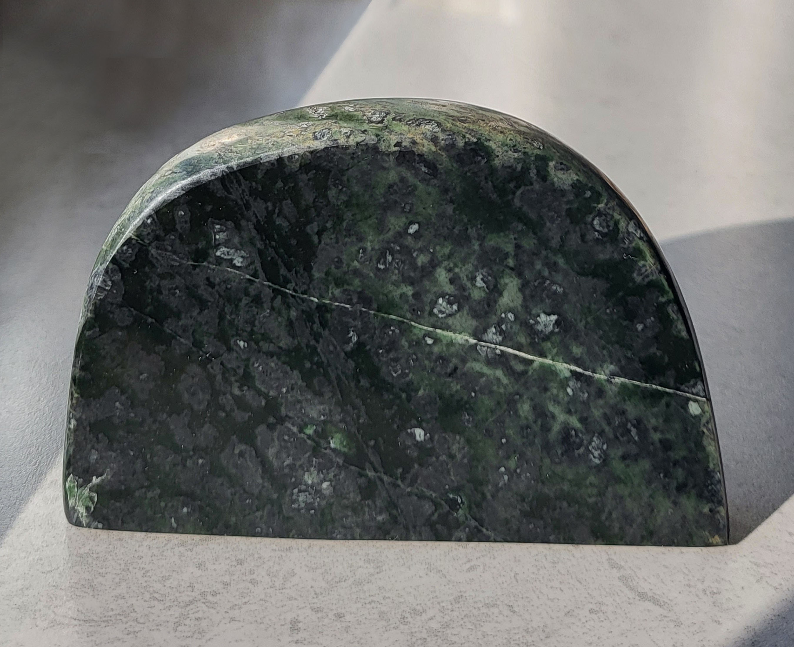 BC Canadian Nephrite Jade Slice Slab 179g, 100% Natural Real Dark Green ...