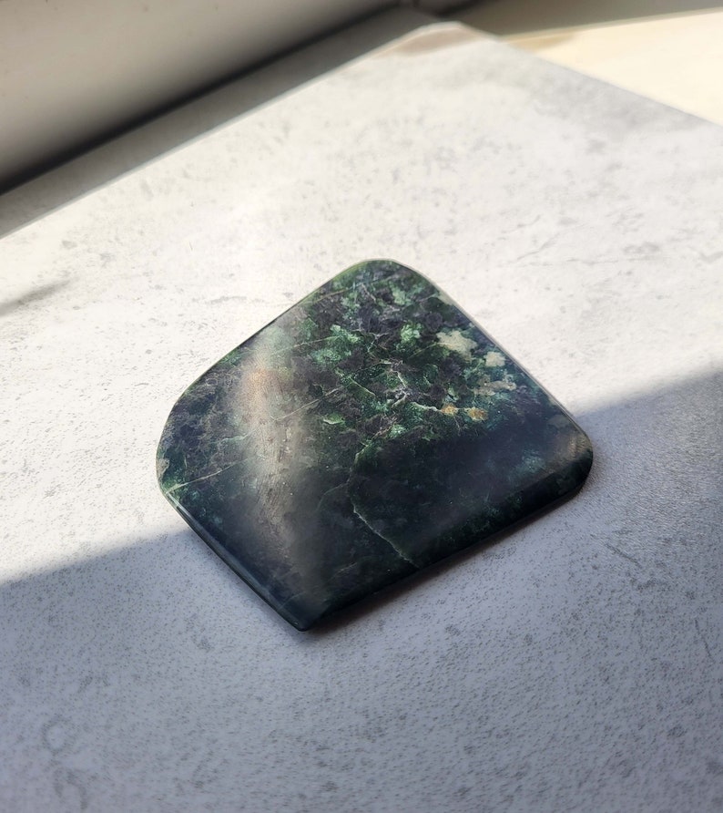 Serpentine Rock Slab Plate 34g Blue Green Natural Mineral Dark Green BC ...