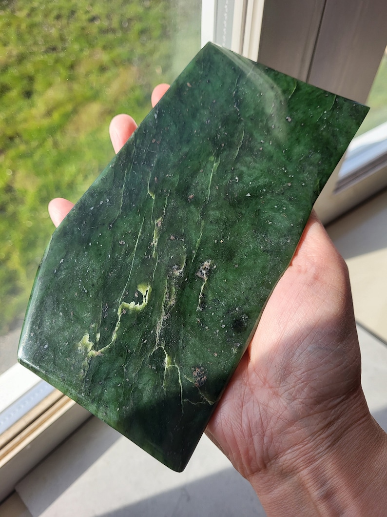 Green Nephrite Jade Slab Slice 240g BC Canada Natural Green Mineral ...