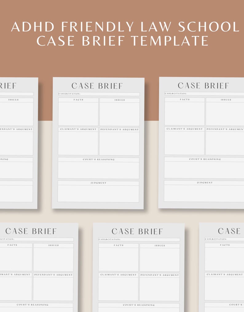 Case Brief Template 1L Law Law School Note Taking - Etsy