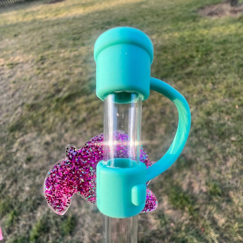 Pink Sea Turtle Straw Topper 10mm - Etsy
