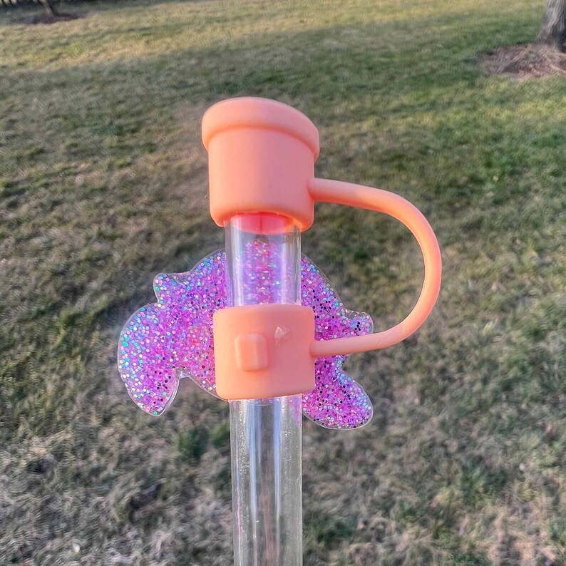 Pink Sea Turtle Straw Topper 10mm - Etsy