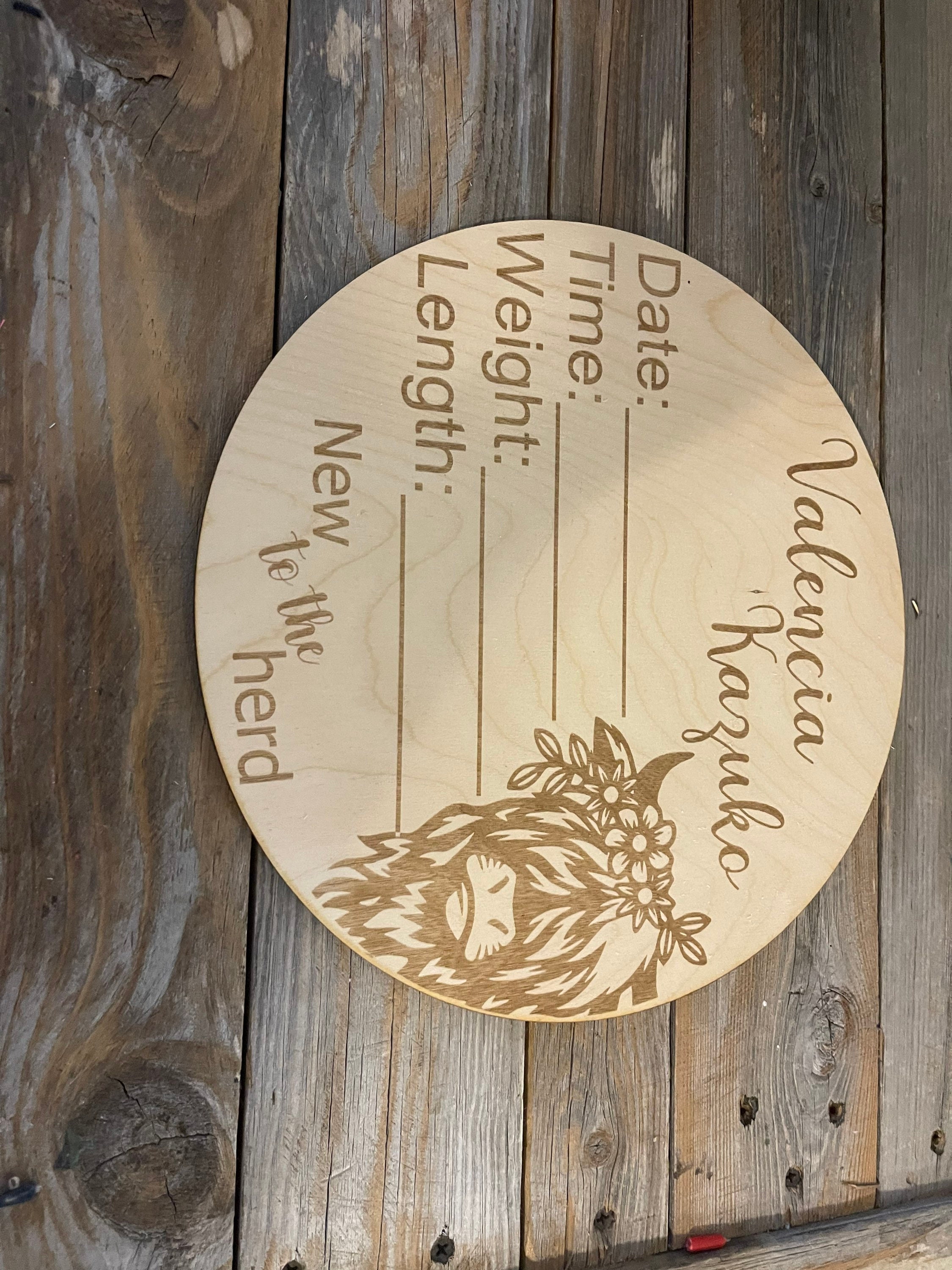 Wooden Baby Name Announcement Sign, Wood Sign for Birth Reveal, Baby ...