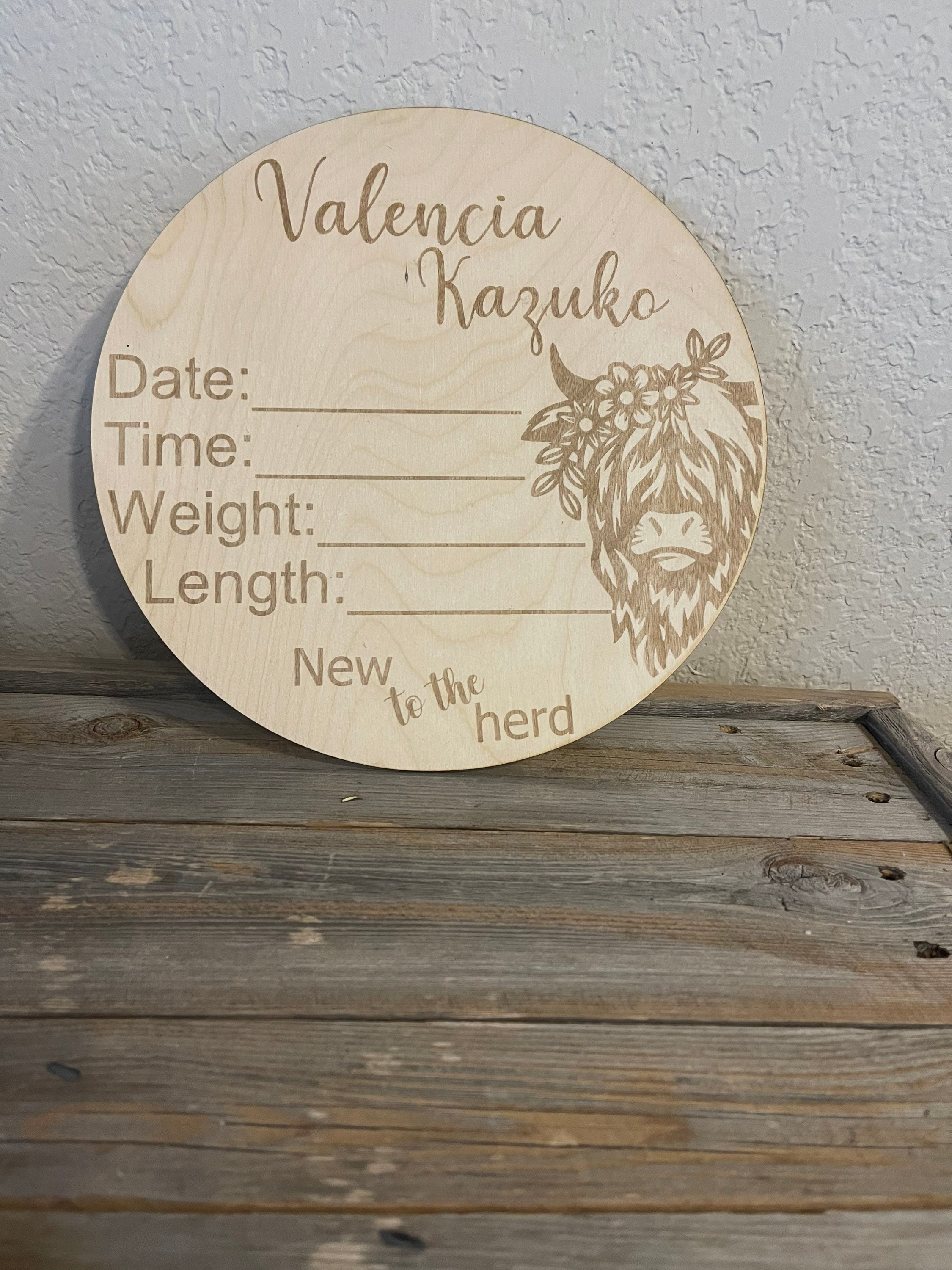 Wooden Baby Name Announcement Sign, Wood Sign for Birth Reveal, Baby ...