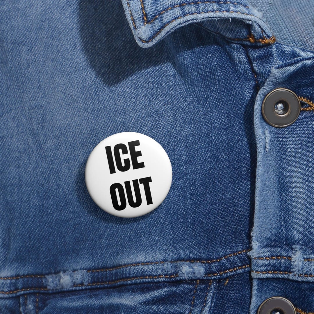 ICE OUT Pin Button, Activist Enamel Pin, Trending Anti-ice Pin, Protest ...