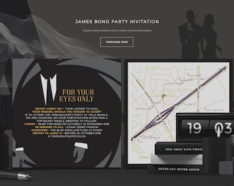 James Bond Casino Royale Movie Theme Birthday Invitation - Etsy