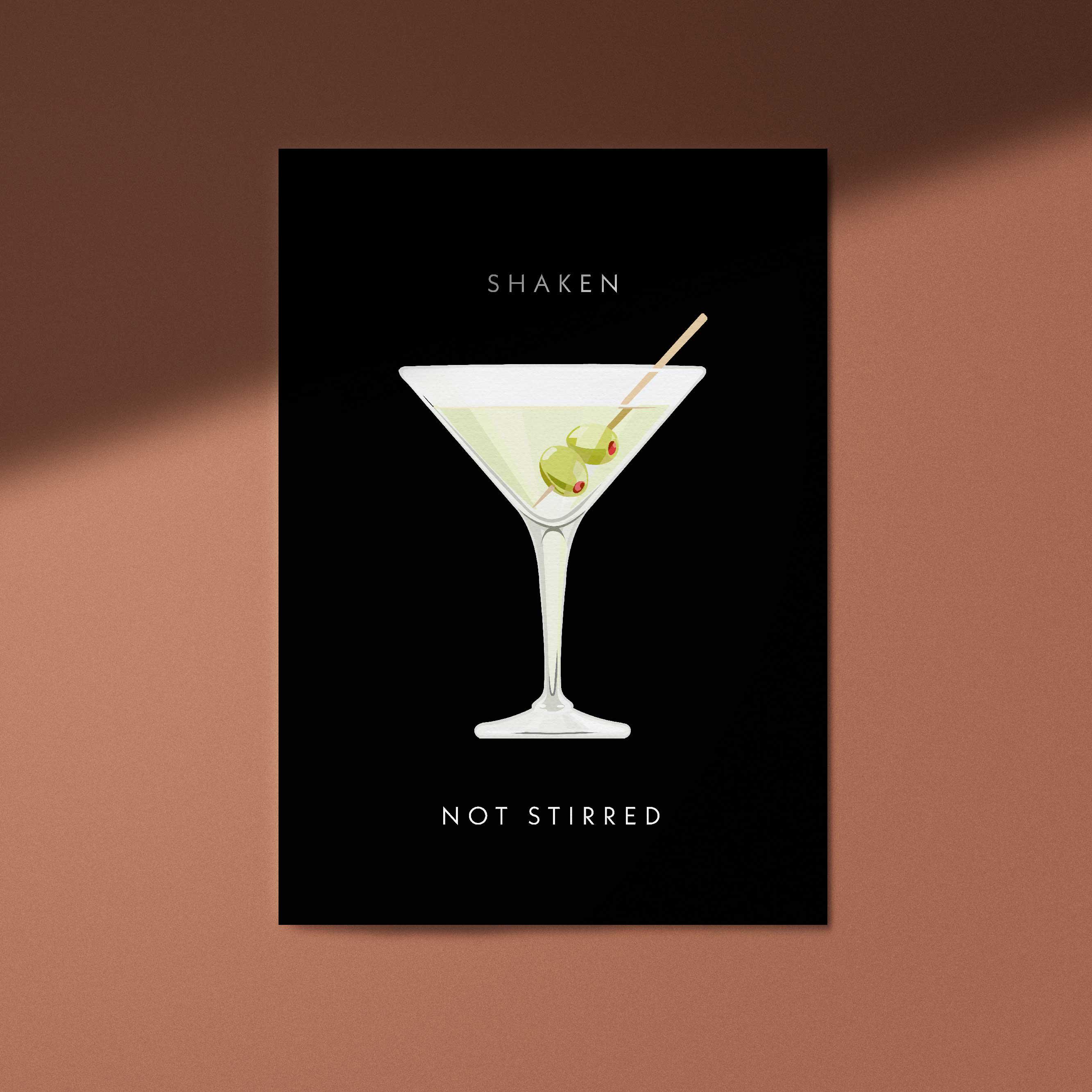 SHAKEN NOT STIRRED Printable James Bond Poster Quote 007 Dry Martini ...