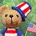 Patriotic 4th of July Handmade Teddy Bear, Crochet Stuffed Teddy Bear ...