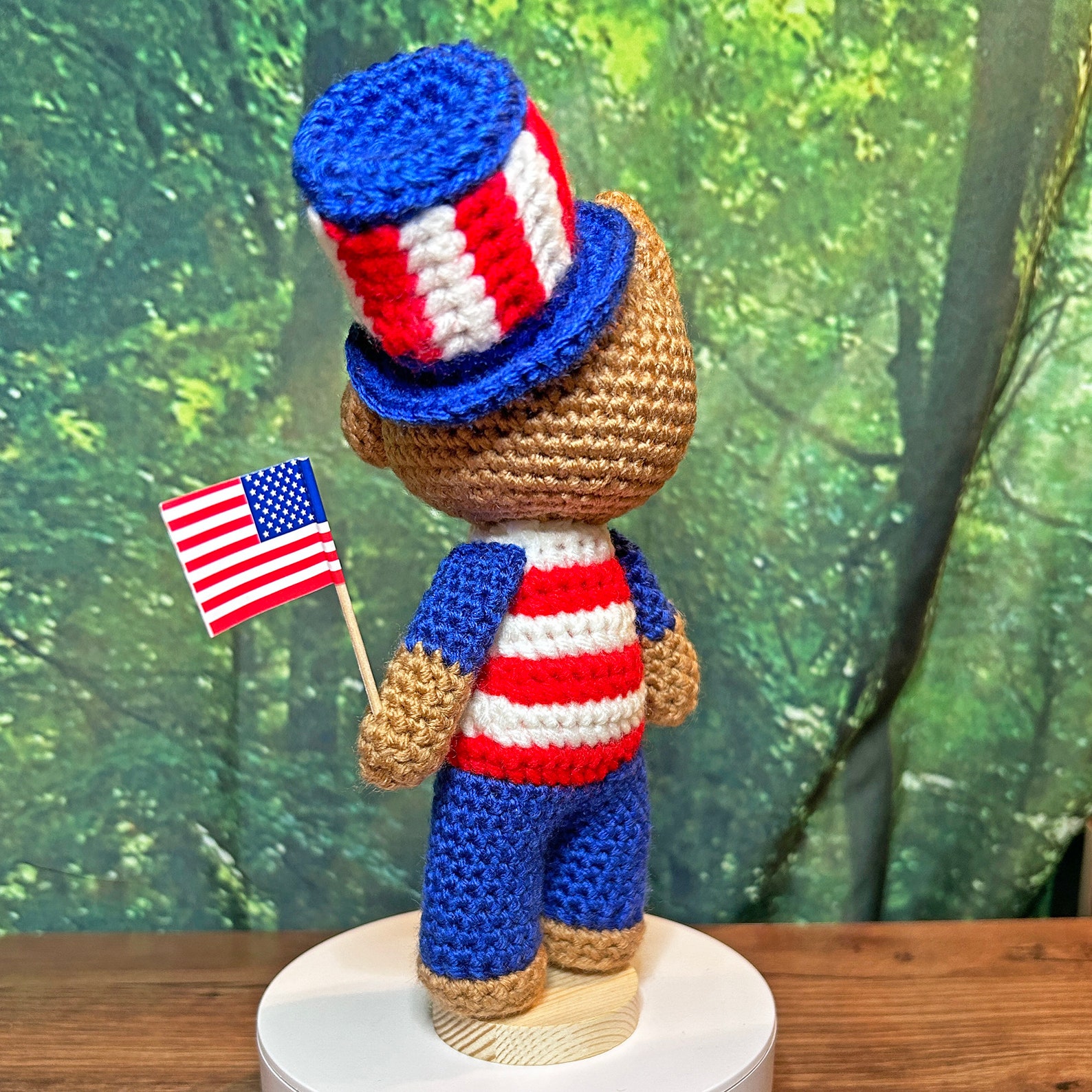Patriotic 4th of July Handmade Teddy Bear, Crochet Stuffed Teddy Bear ...