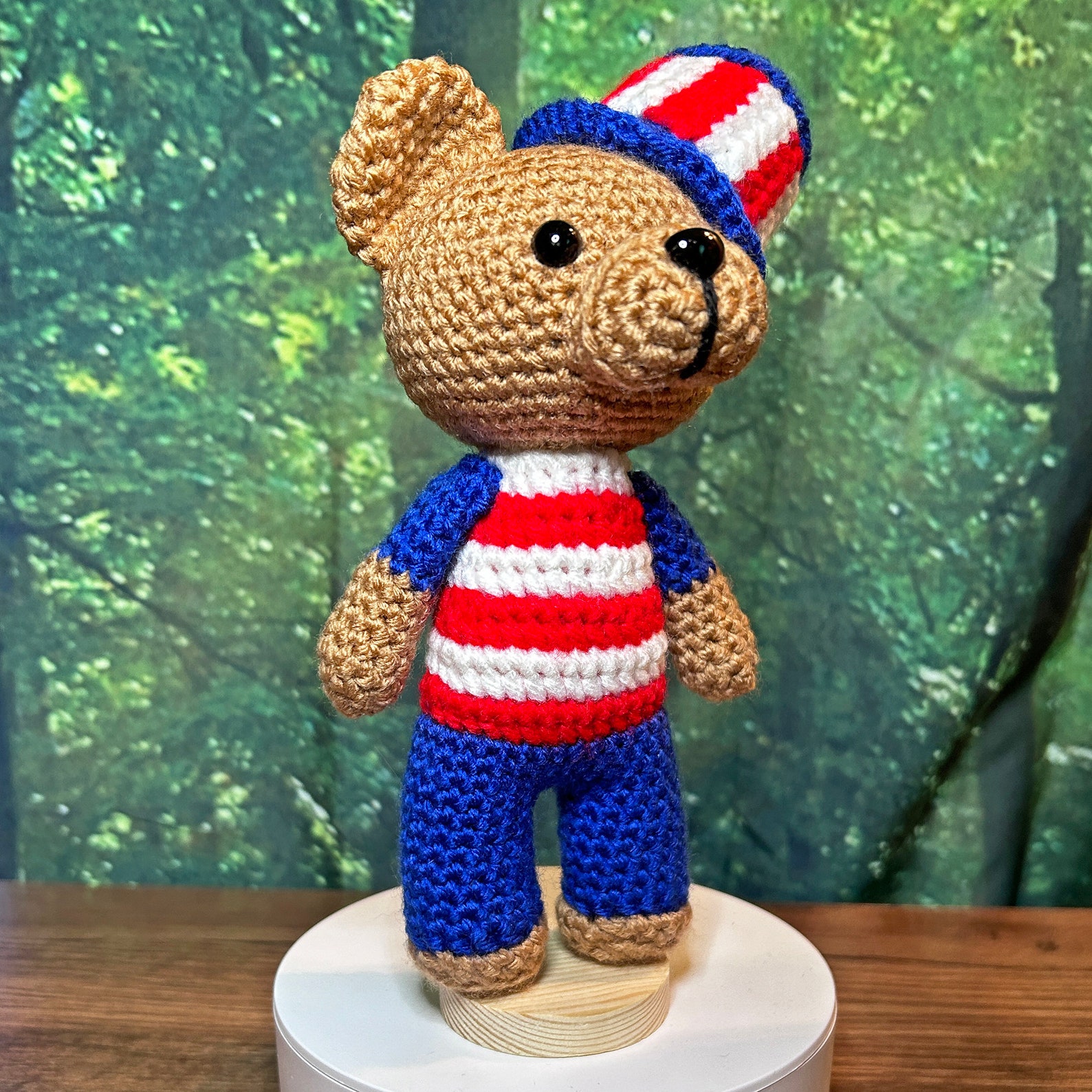 Patriotic 4th of July Handmade Teddy Bear, Crochet Stuffed Teddy Bear ...