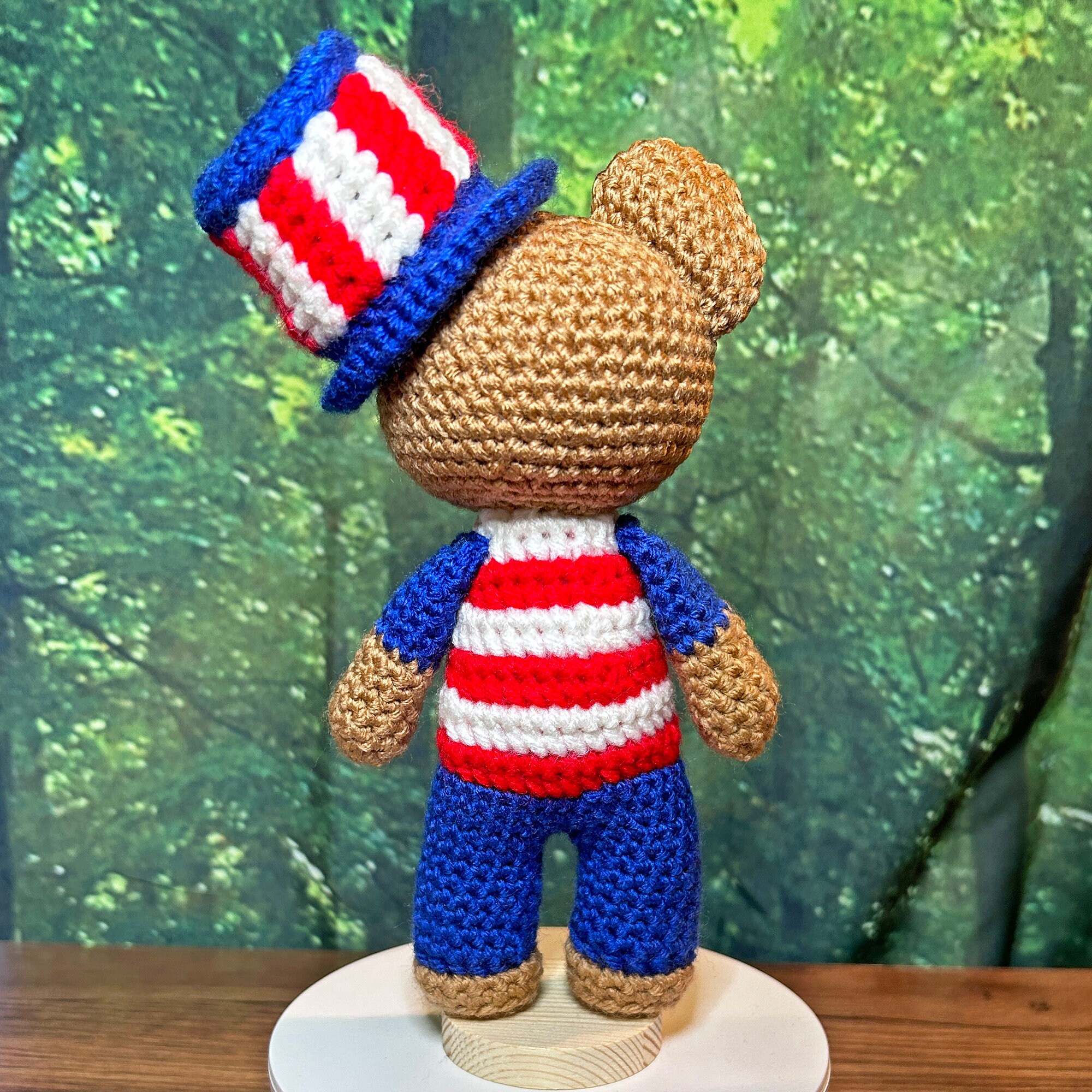 Patriotic 4th of July Handmade Teddy Bear, Crochet Stuffed Teddy Bear ...