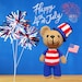 Patriotic 4th of July Handmade Teddy Bear, Crochet Stuffed Teddy Bear ...
