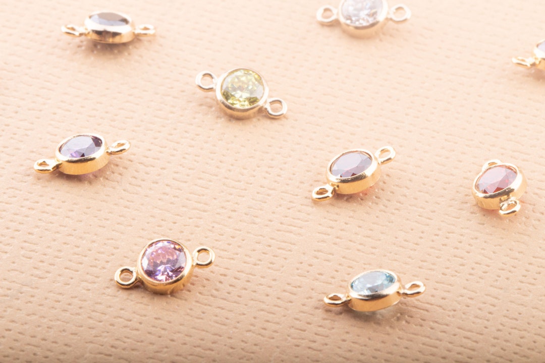 4mm Gold Filled Cubic Zirconia Connectors AAA Cubic Zirconia, CZ ...