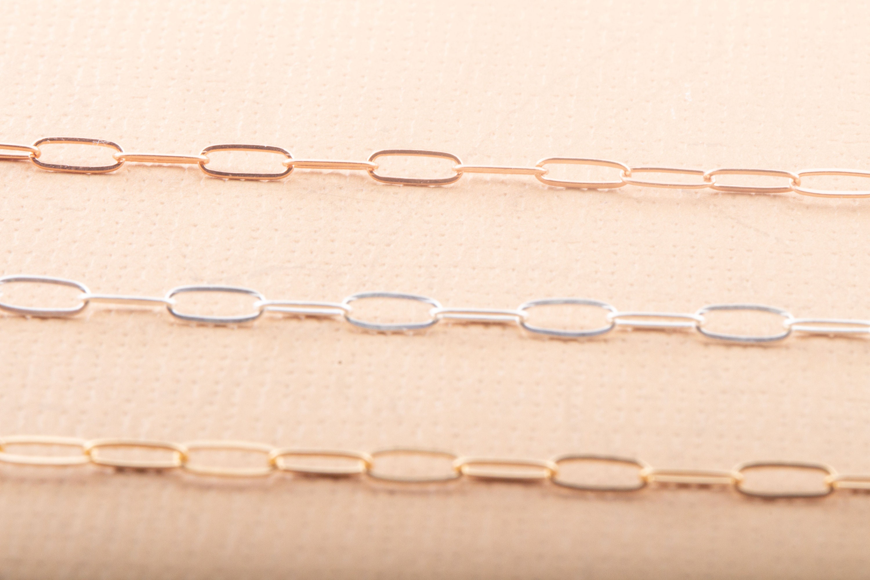 4mm X 2mm Elongated Paperclip Rectangle Chain by Foot, Permanent ...