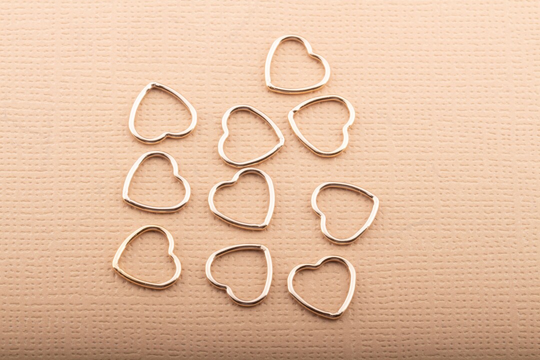 10mm X 9mm Small Wire Heart Connector in Gold Filled, Rose Gold Filled ...