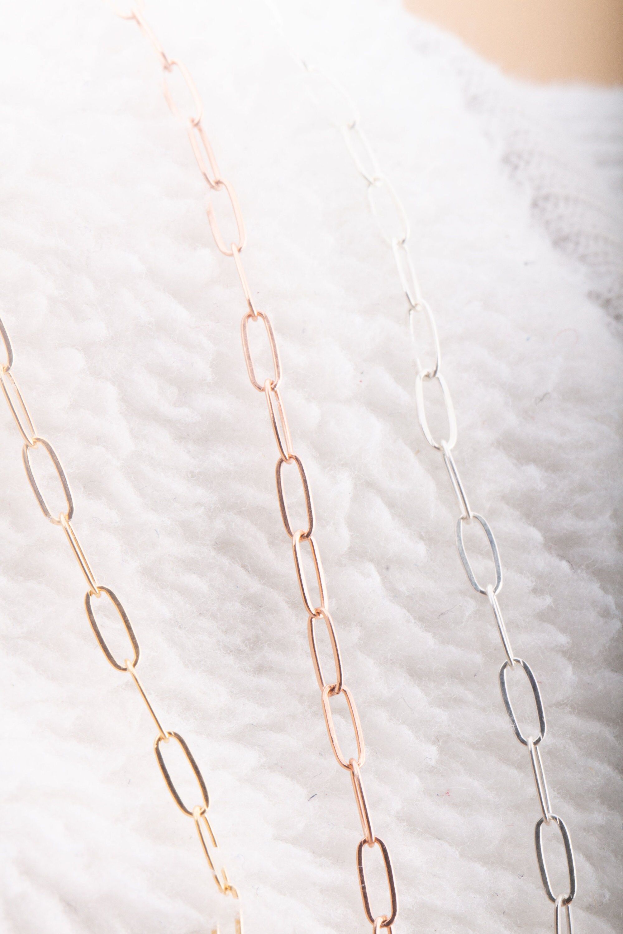 4mm X 2mm Elongated Paperclip Rectangle Chain by Foot, Permanent ...