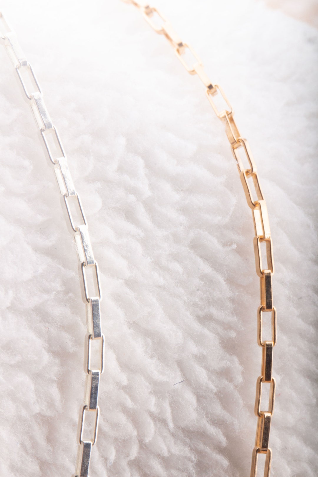 4mm X 1mm Rectangle Long Box Chain by Foot in Silver, Gold Filled ...