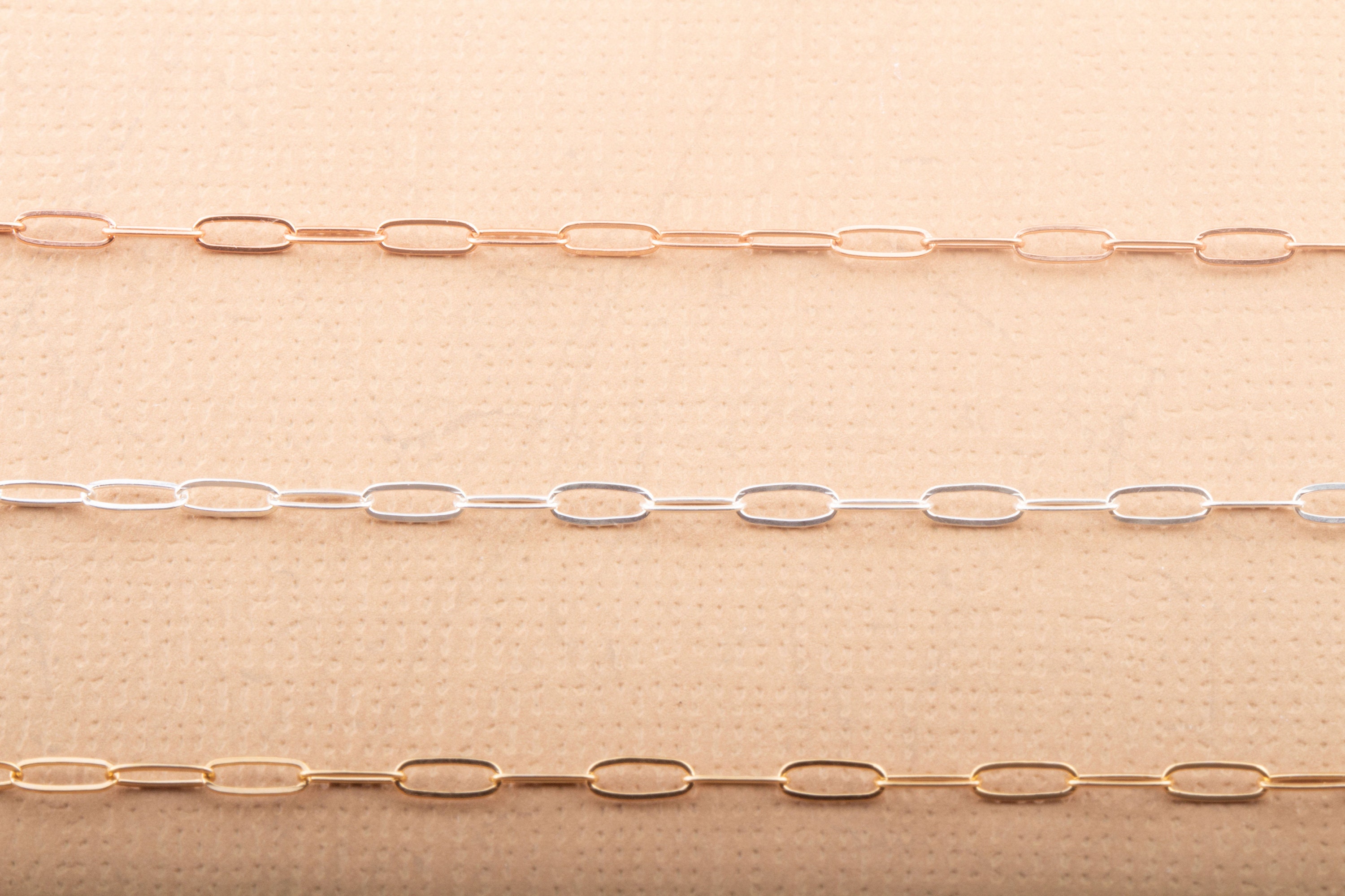 4mm X 2mm Elongated Paperclip Rectangle Chain by Foot, Permanent ...