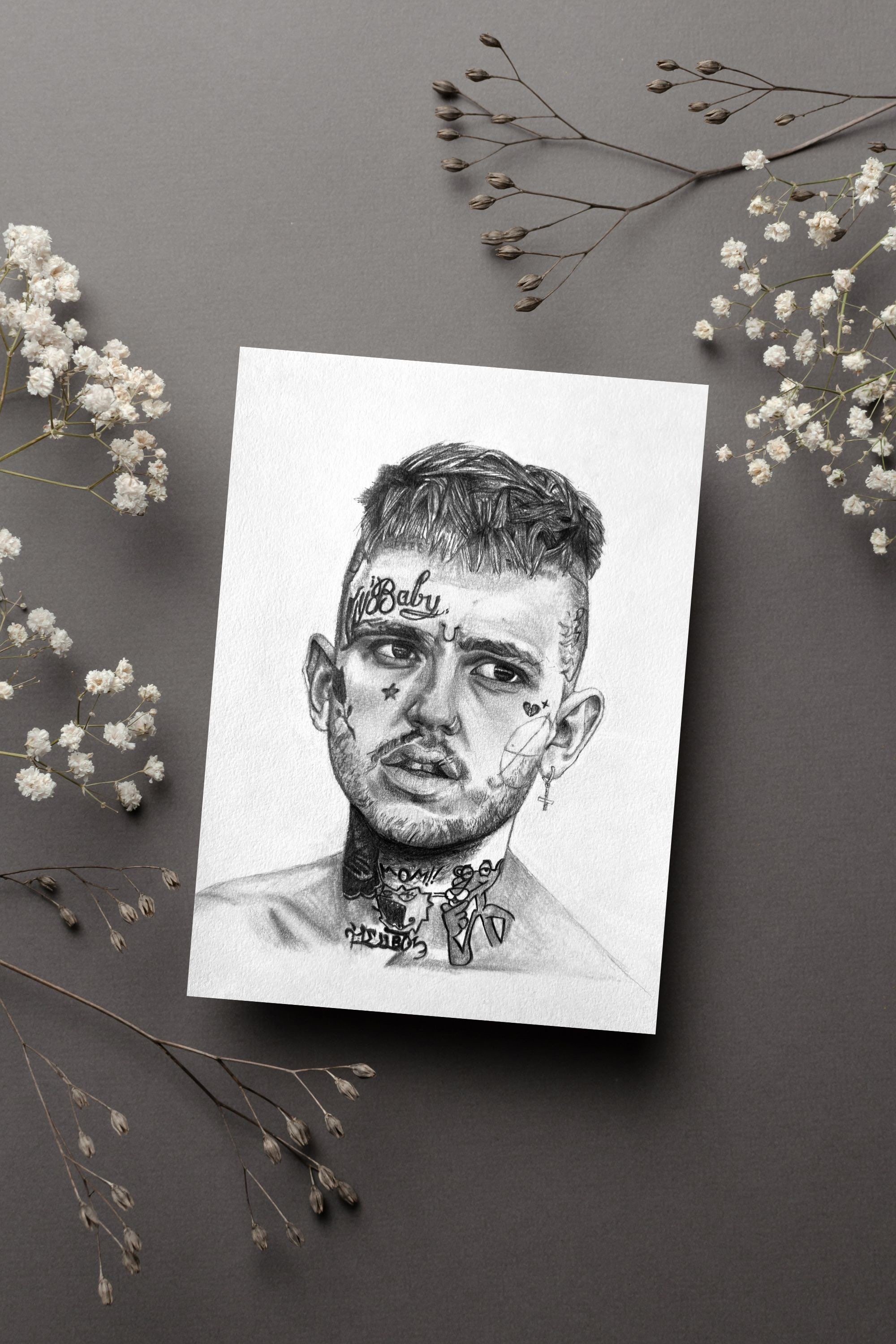 Lil Peep Drawing, Fan Art, Art Print, Sketchbook Print - Etsy