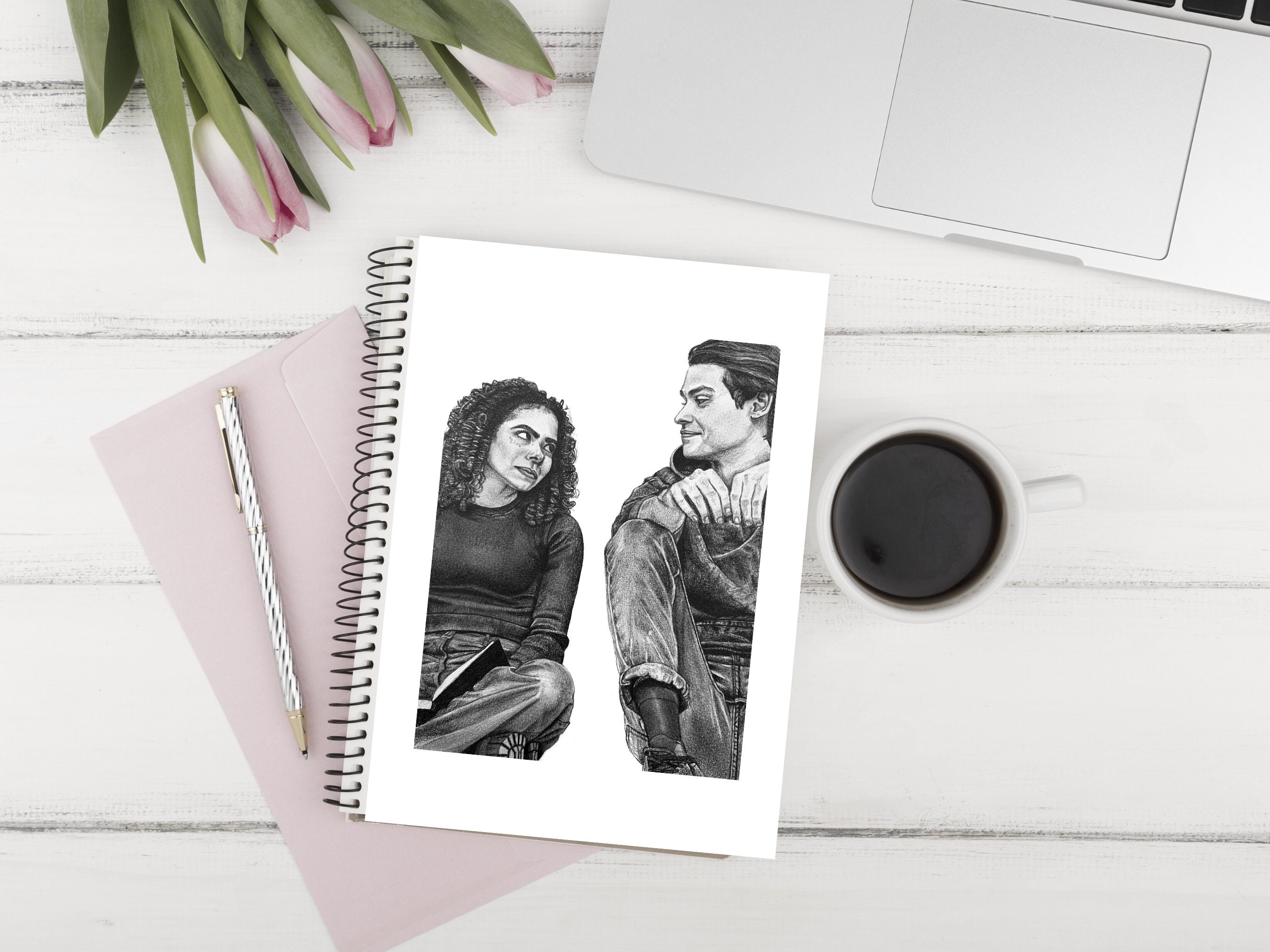 Ginny and Marcus Art Print, Ginny and Marcus Drawing, Sketchbook Print ...