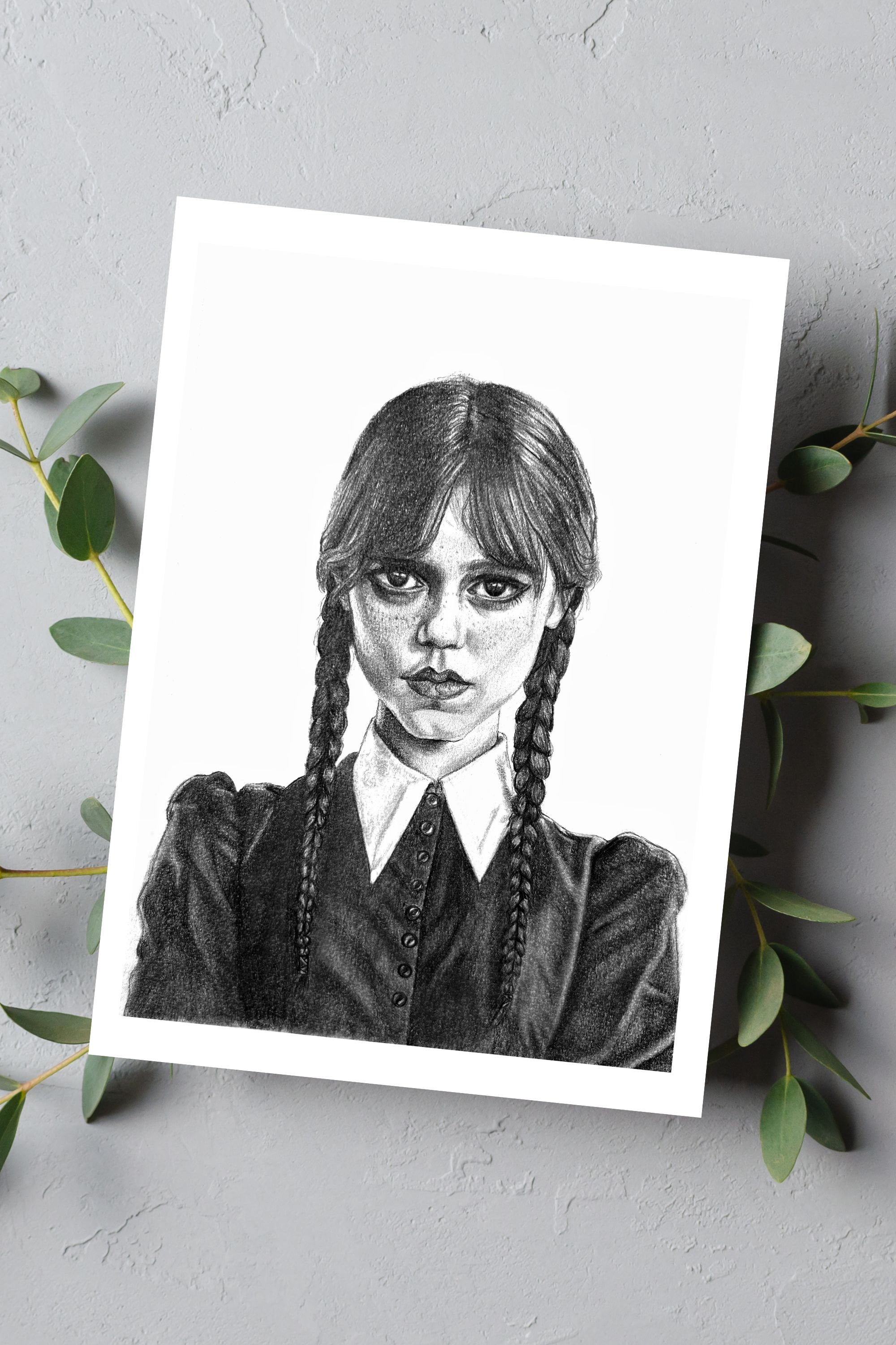 Wednesday Sketch Wednesday Drawing Pencil Drawing Art - Etsy