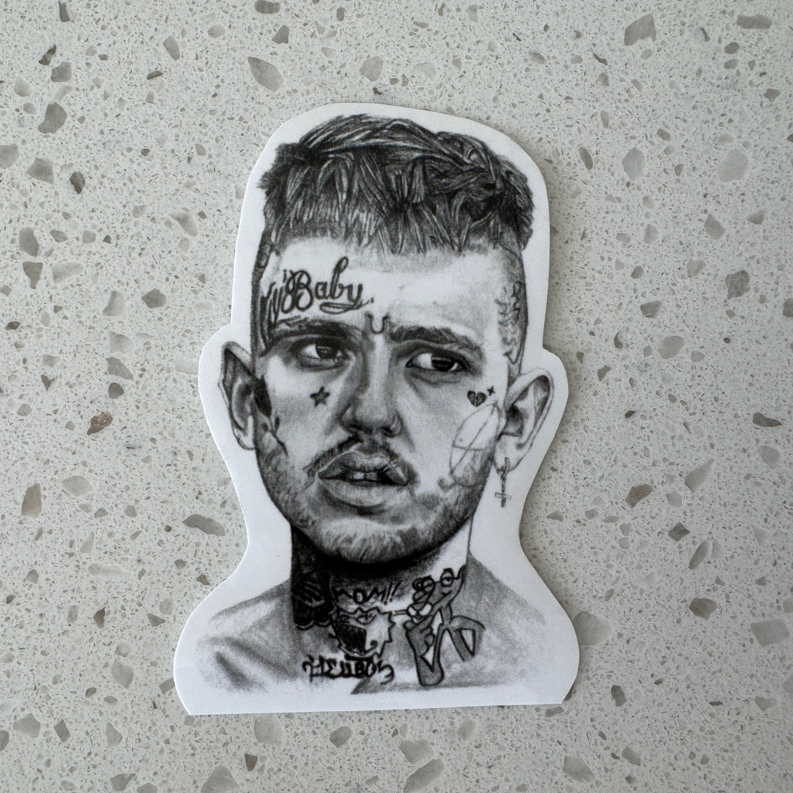 Lil Peep Vinyl Sticker, Lil Peep Fan Art, Lil Peep Drawing, Fan Art ...