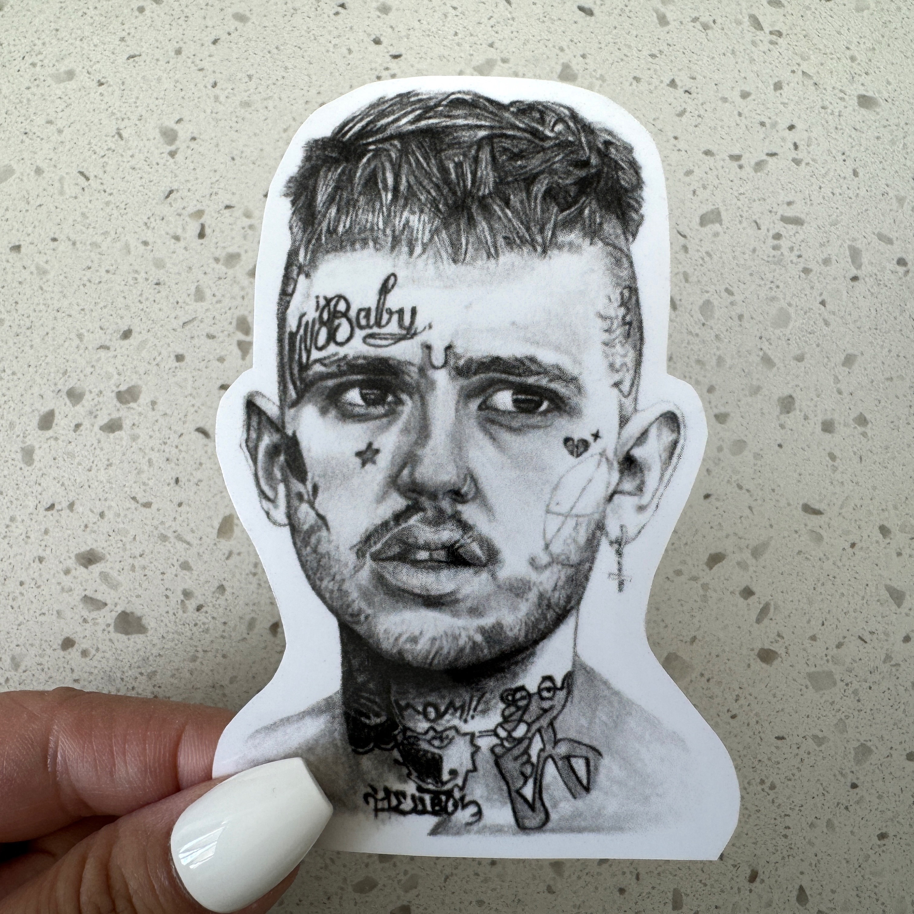 Lil Peep Vinyl Sticker, Lil Peep Fan Art, Lil Peep Drawing, Fan Art ...