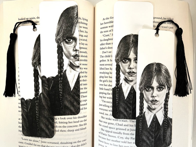 Set of 2 Wednesday Addams Bookmarks Addams Family Bookmark - Etsy