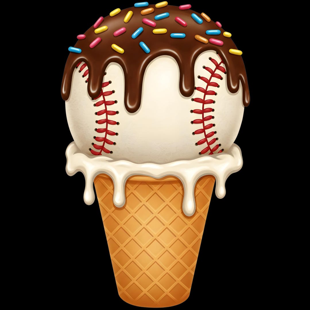 Baseball Ice Cream, Sublimation PNG, Print on Demand,fun Sports Dessert ...
