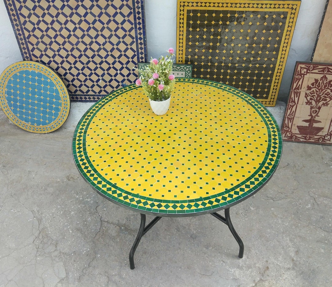 Handmad Tiles Table Rustic Mosaic Table Outdoor Coffee - Etsy