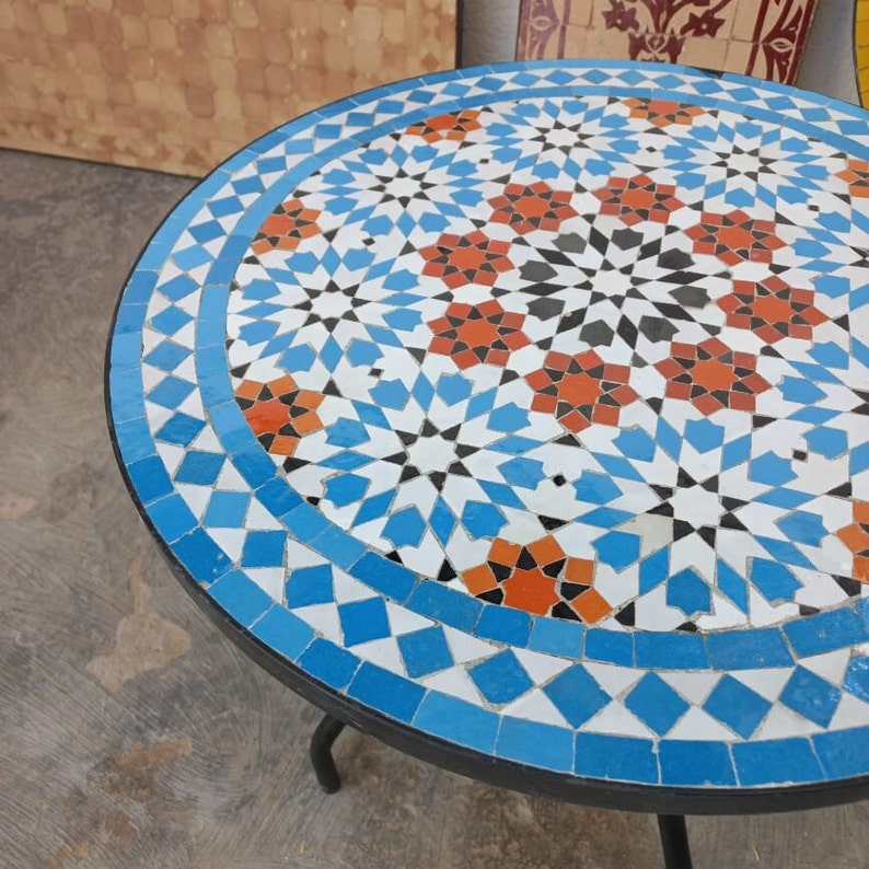 Mosaic Art Table / Mosaic Tile Table / Mosaic Garden Table / - Etsy