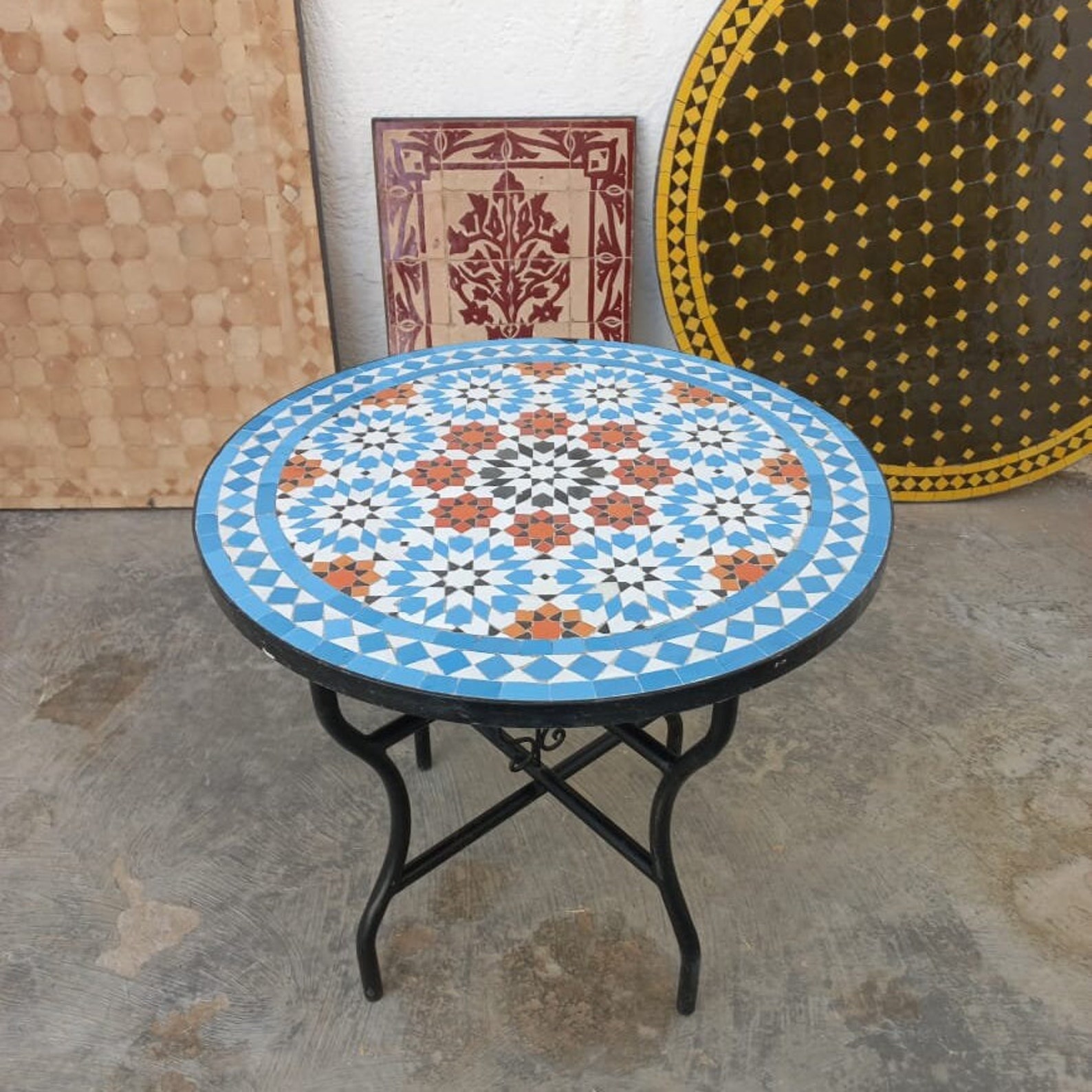 Mosaic Art Table / Mosaic Tile Table / Mosaic Garden Table / - Etsy