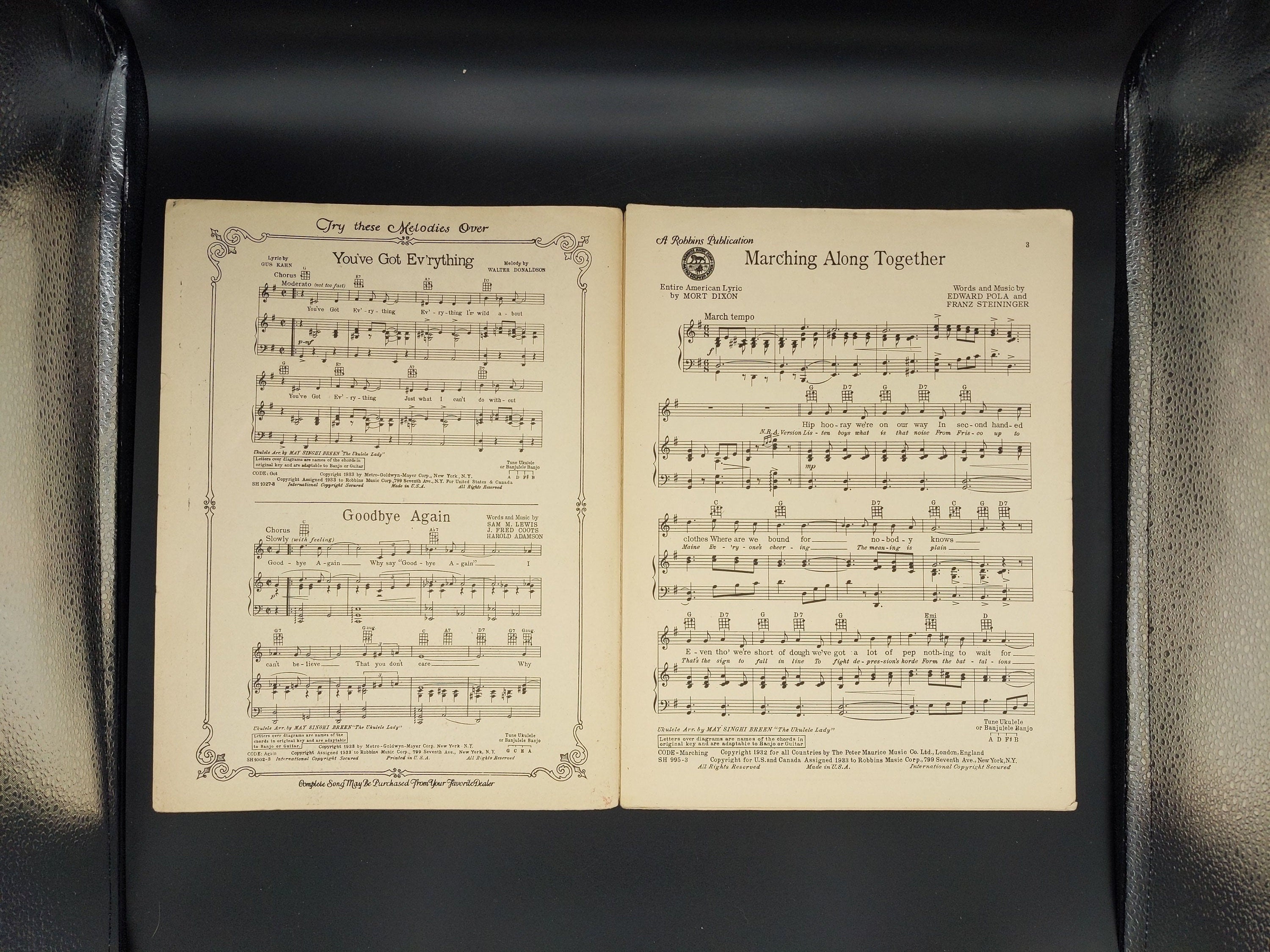 Marching Along Together Vintage Sheet Music 1932 Kate Smith Depression ...